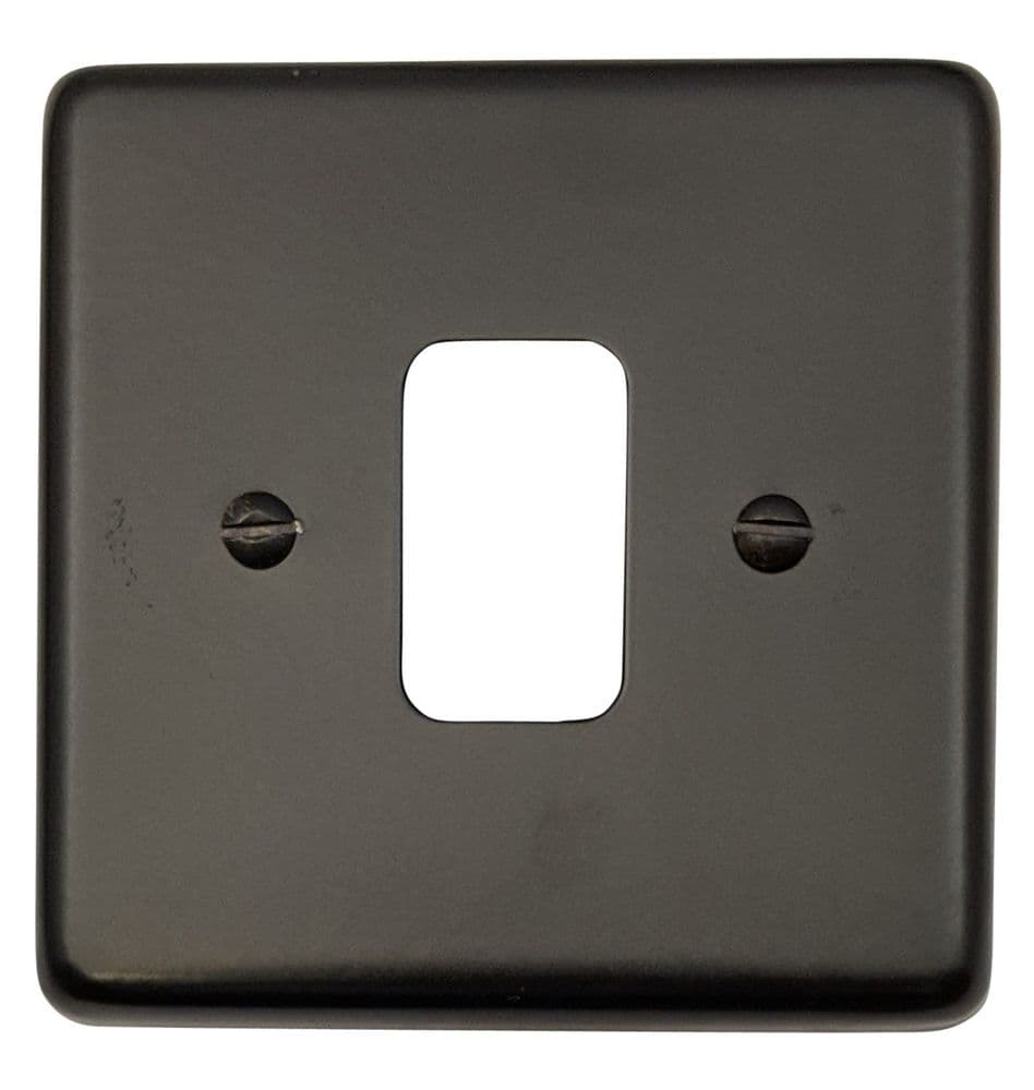 CFB91 Standard Plate Matt Black 1 Gang MK Compatible Grid Plate Caradok cfb91-standard-plate-matt-black-1-gang-mk-compatible-grid-plate-caradok