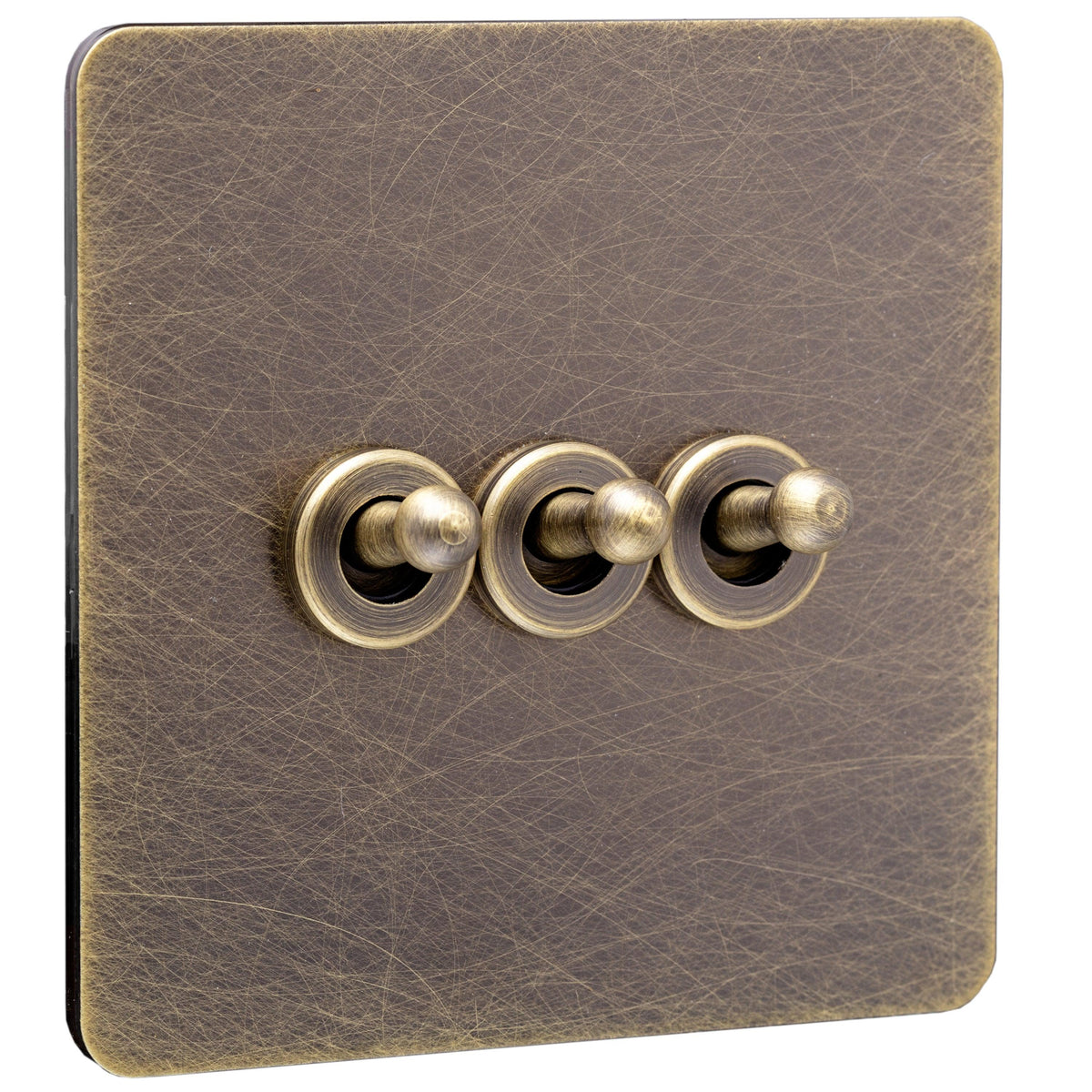 Screwless Antique Brass Toggle Switch - 3 Gang - The Georgian – Caradok