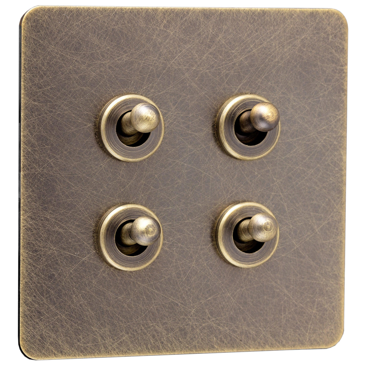 Screwless Antique Brass Toggle Switch - 4 Gang - The Georgian – Caradok